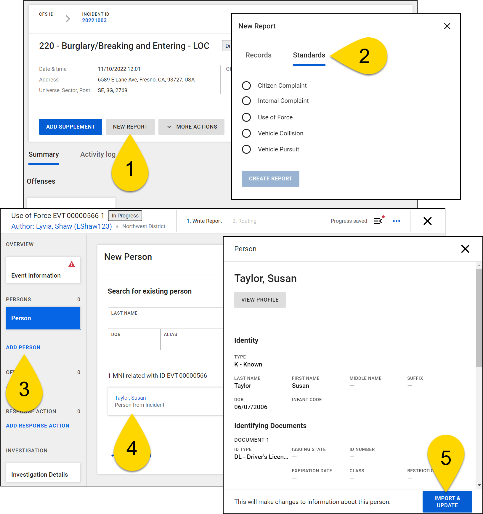 Create an Event from Axon Records - Axon Standards