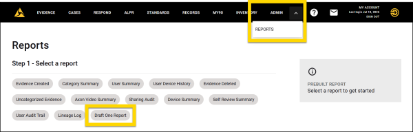 Create Draft One usage reports