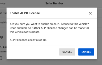 Admin settings - ALPR