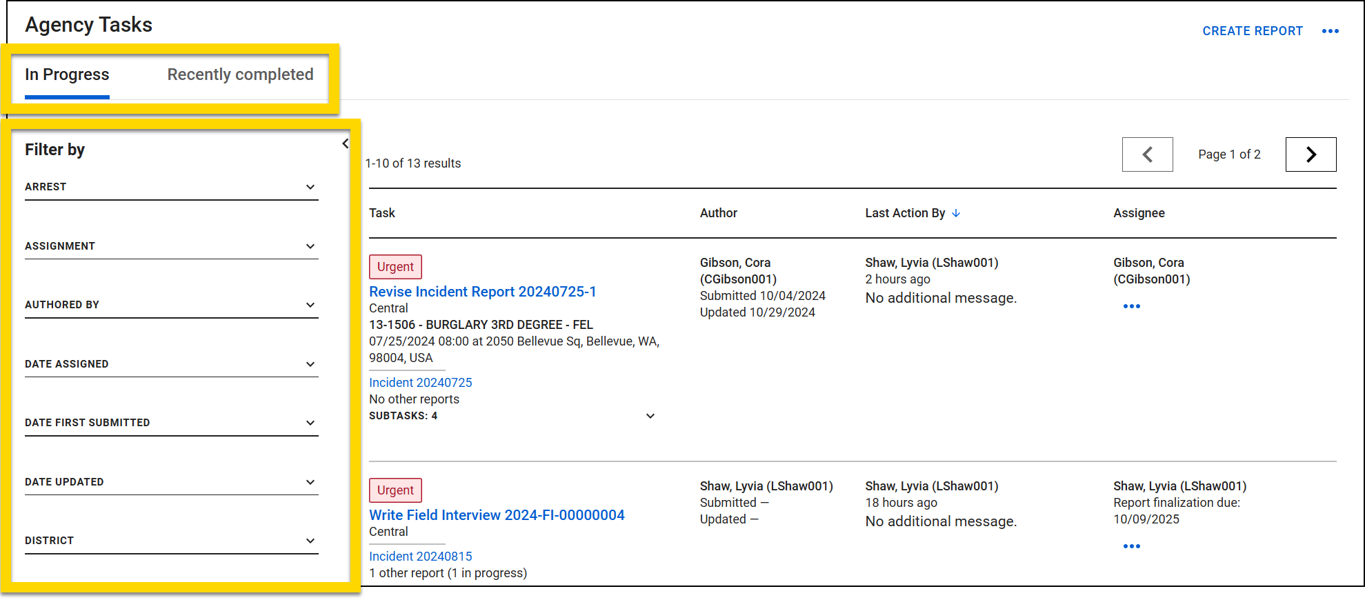 Agency Tasks Inbox - Axon Records
