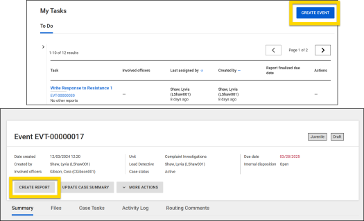 Create Events and Reports - Axon Standards