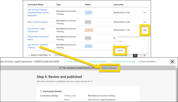 Restore a Curriculum - Axon Standards