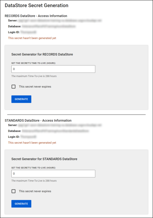 DataStore v2 secret generation - Axon Standards