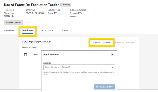 Enroll Learners in a Course - Axon Standards