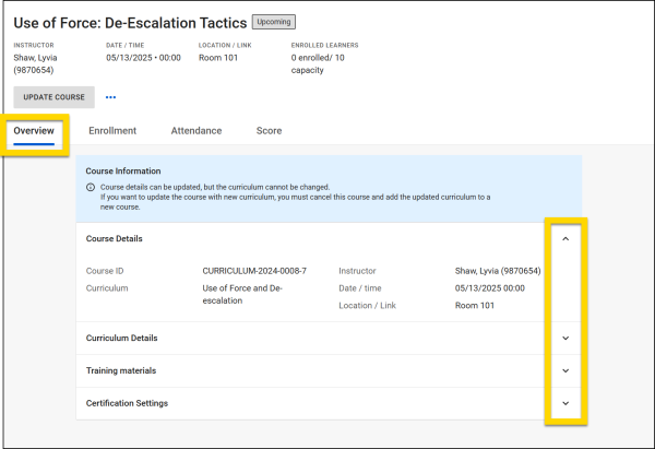 Training Management: Courses - Axon Standards