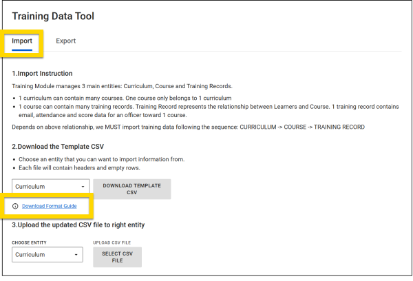 Training Data Tool - Axon Standards