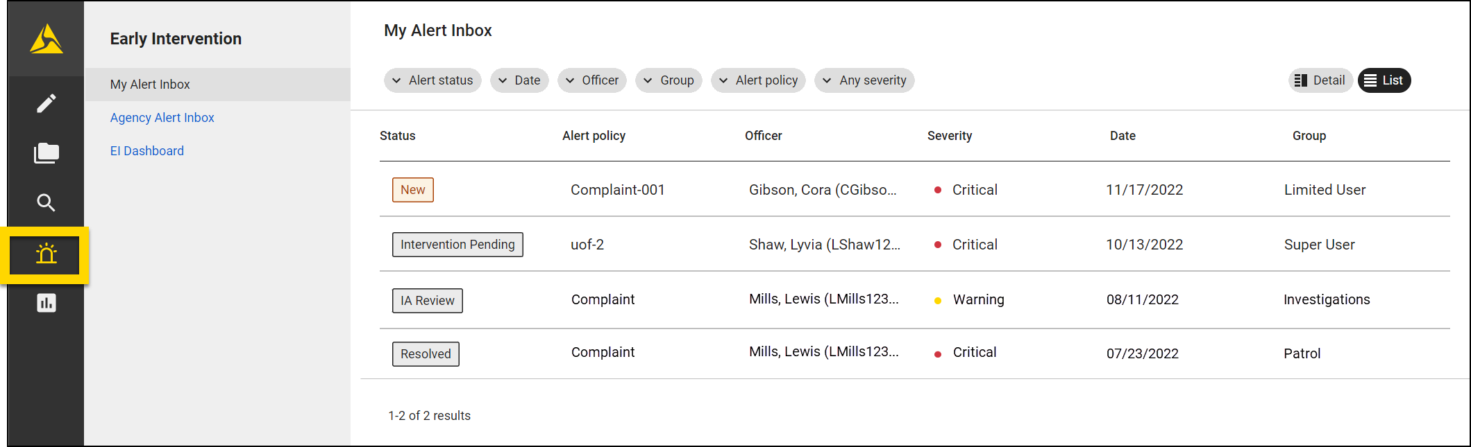 Early Intervention System (EIS) Overview - Axon Standards