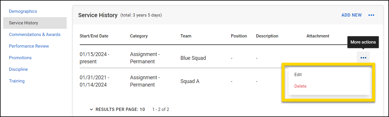 Manage Personnel Information - Axon Records