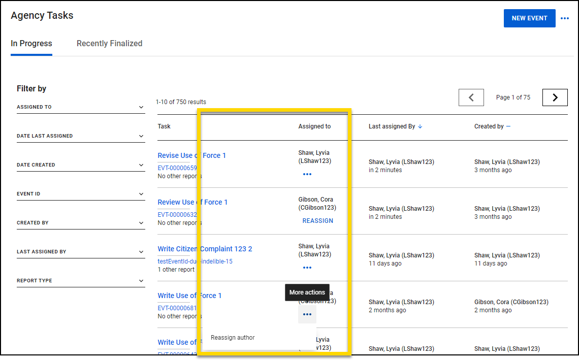 Assign and Reassign Tasks - Axon Standards