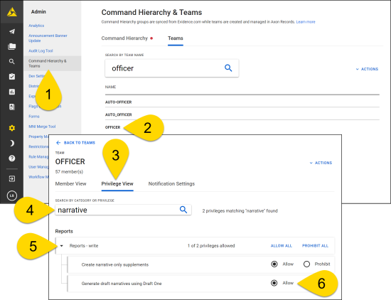 Assign privileges - Draft One