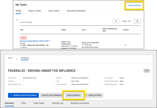 Create a New Report - Axon Records