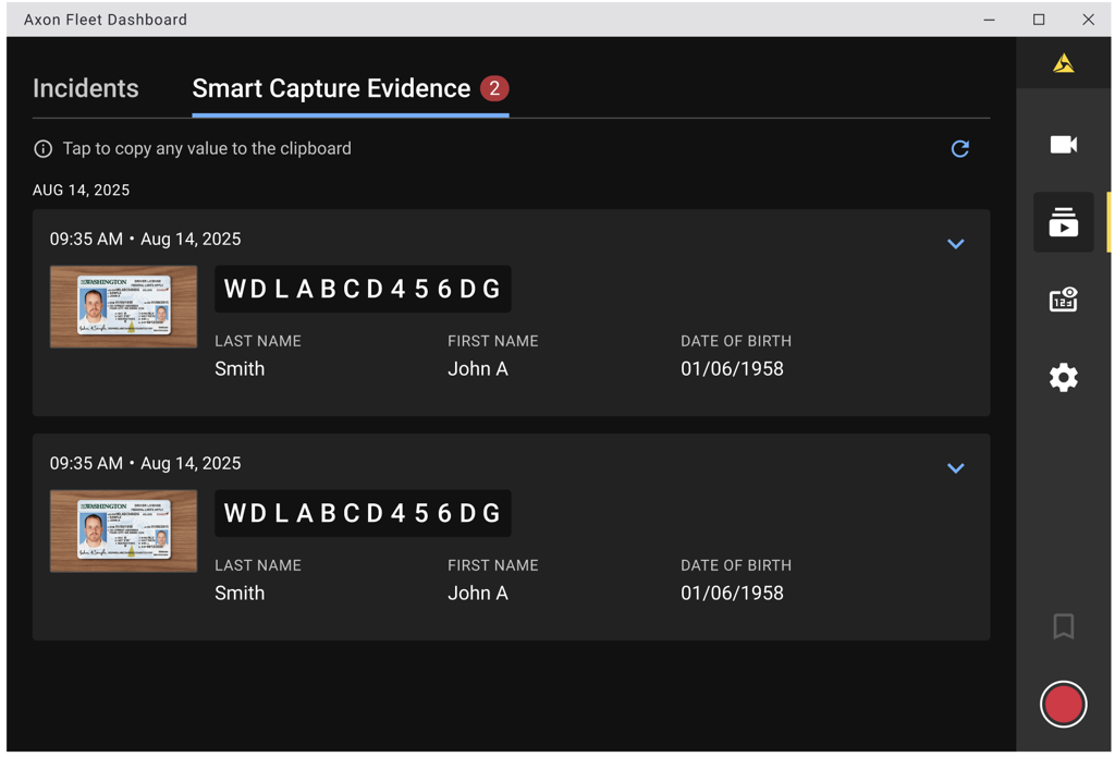 Smart Capture in the Axon app